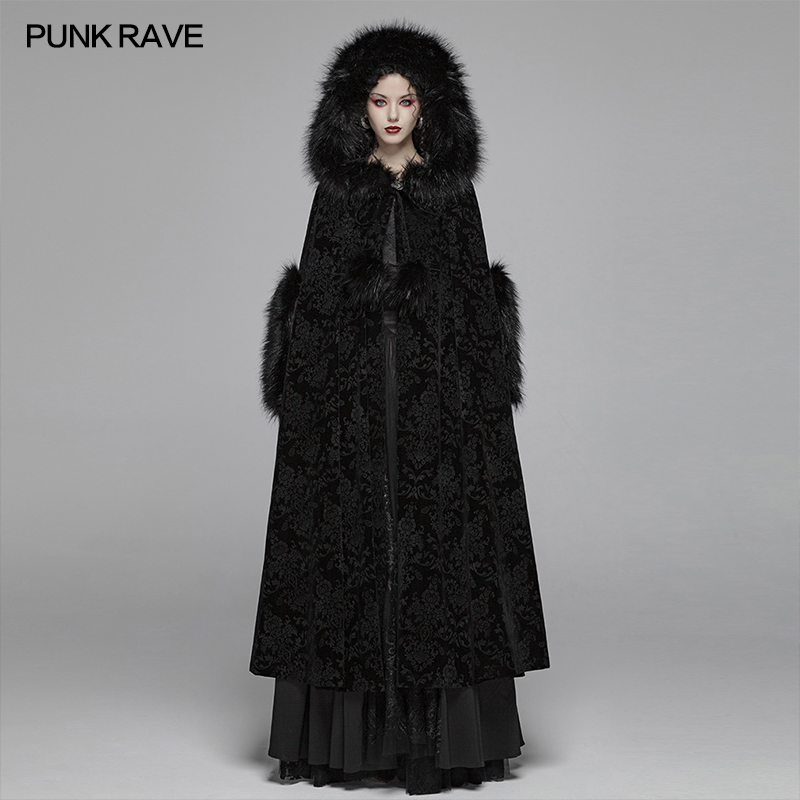 Gothic Gorgeous Women Faux print Long Cloak