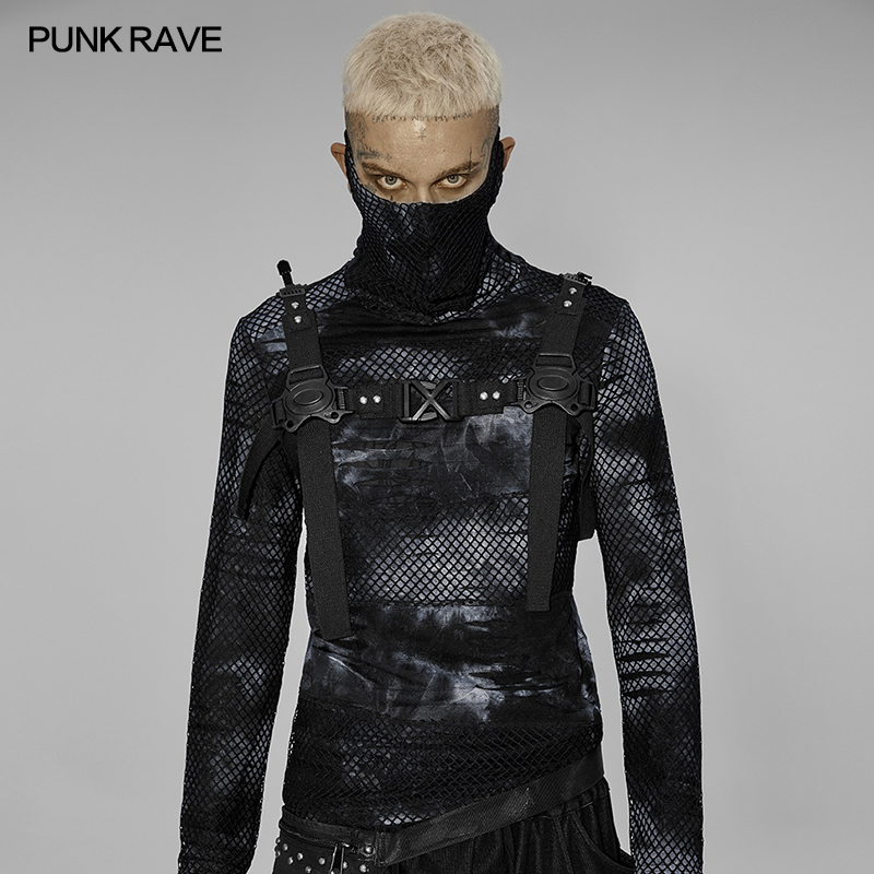 Men Fashion Post Doomsday Functional Strap Dark Black Cool Waistbelt