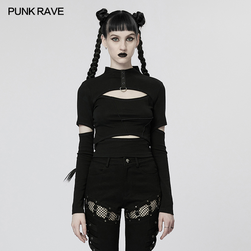 Handsome Punk Style Daily Sexy Hollow Out Long Sleeve T-shirt