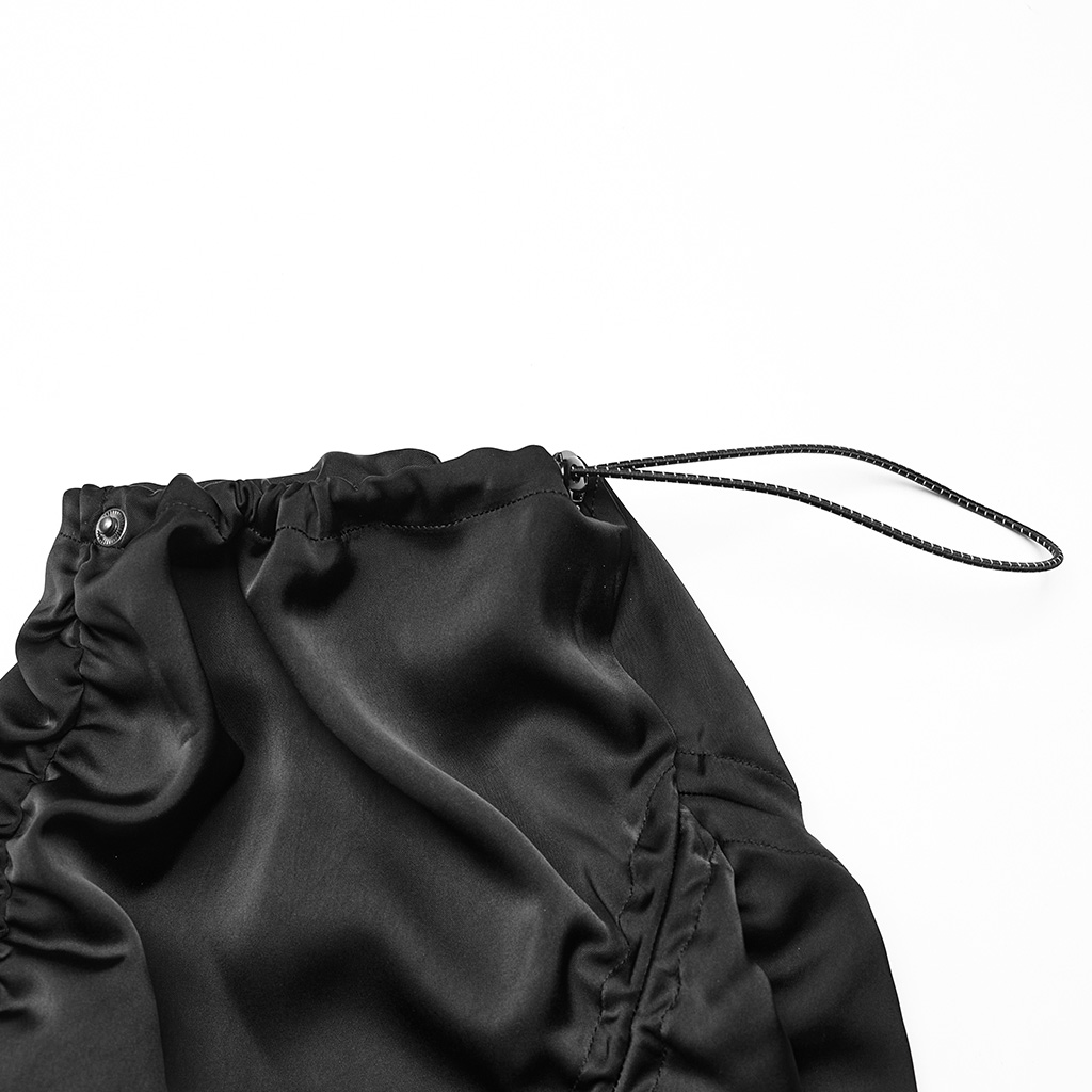 Punk Rave Adjustable Webbing Drawstring Flared Cargo Pants