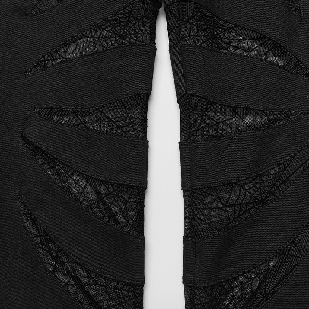 Punk Rave Micro-Elastic Twill Woven And Spider Web Fabric Tearing Apart ...