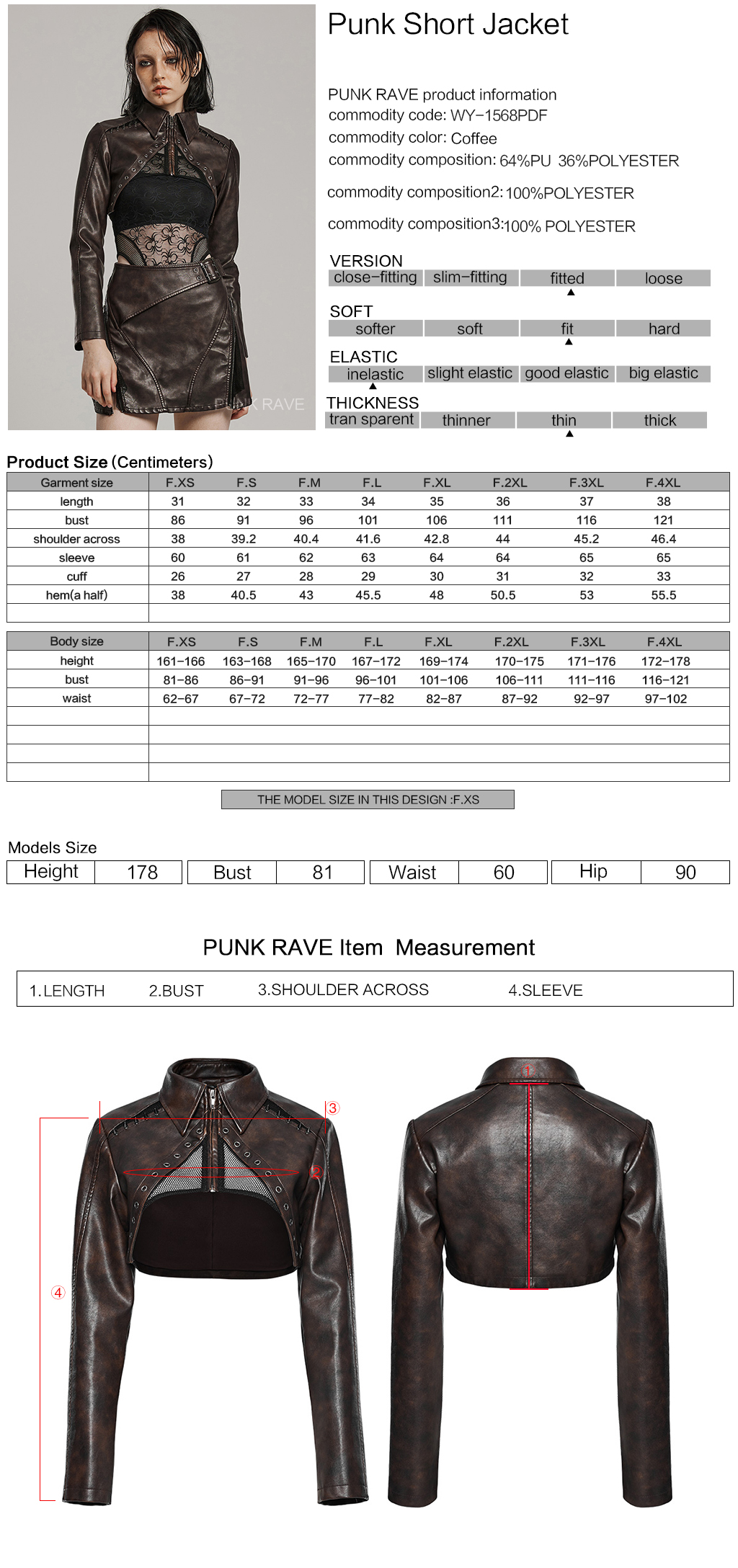 Punk Rave Handsome Style With Mesh Cutout In The Front Artificial ...