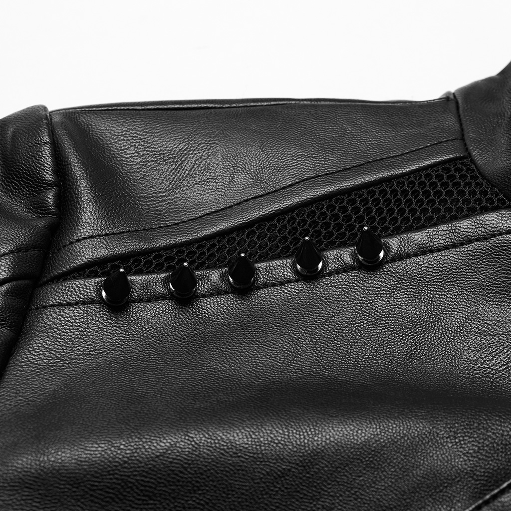 Punk Rave Handsome Style With Mesh Cutout In The Front Artificial ...