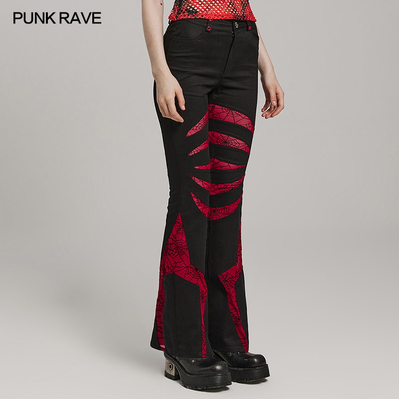 Punk Rave Micro-Elastic Twill Woven And Spider Web Fabric Tearing Apart ...