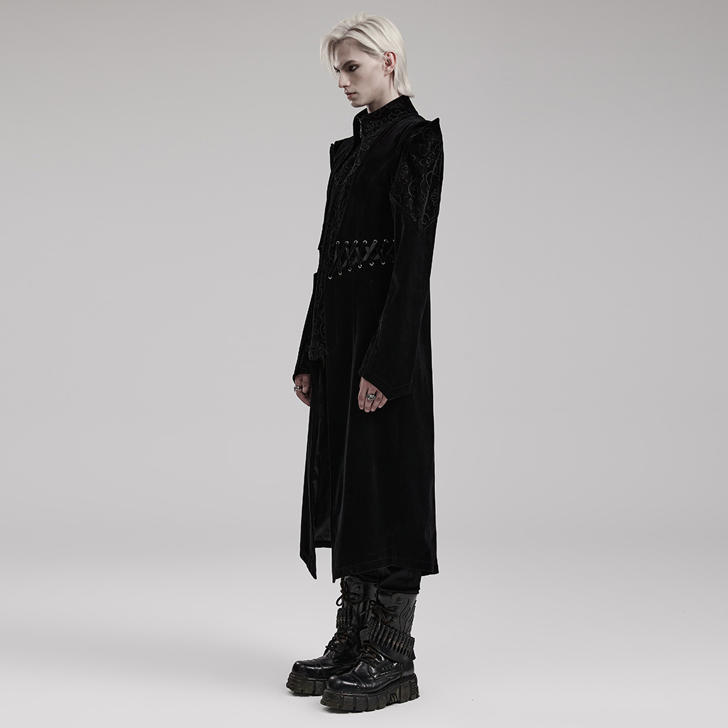 Punk Rave Eyelets And Drawstring Trim At Waist Jacquard Velvet Fabric ...